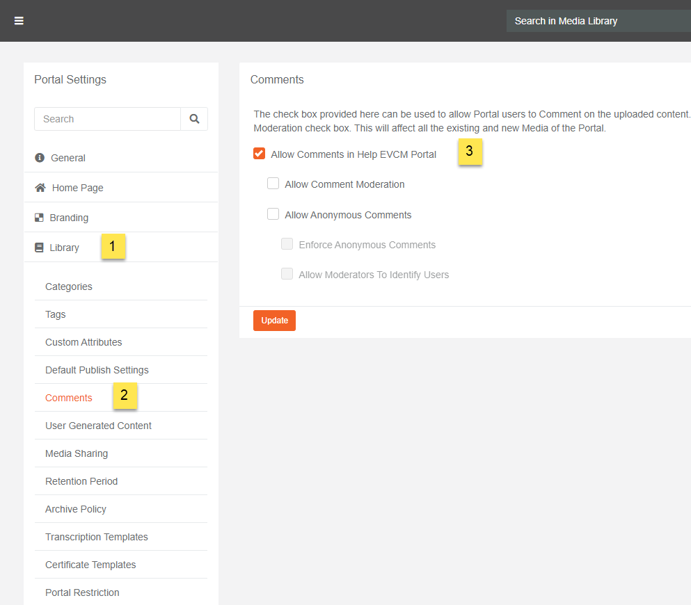 How to Configure Comments in Portal